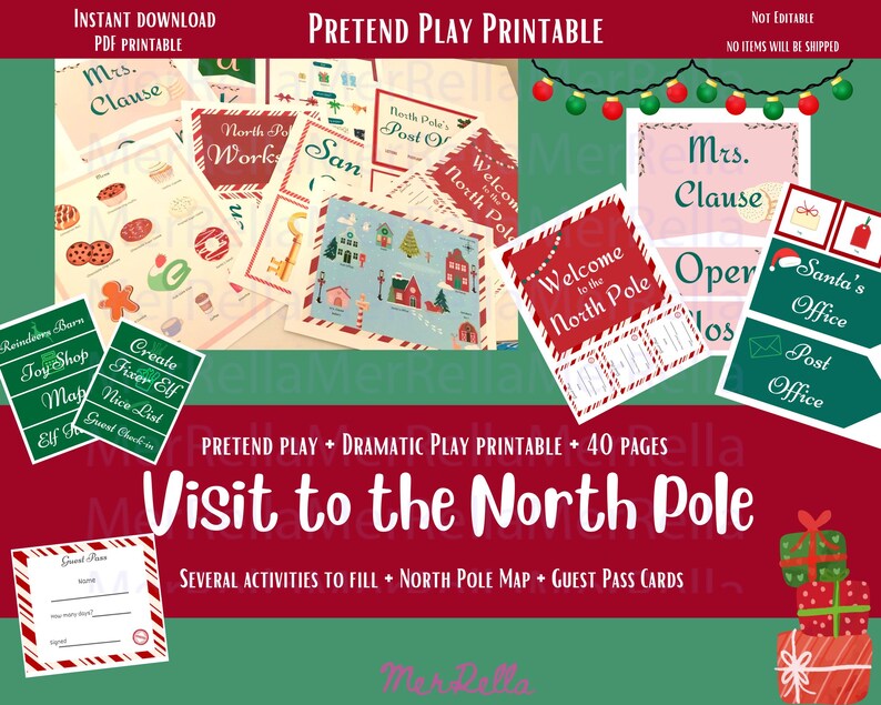 North Pole Christmas Dramatic Play | Printable Activity PDF | Mrs ...
