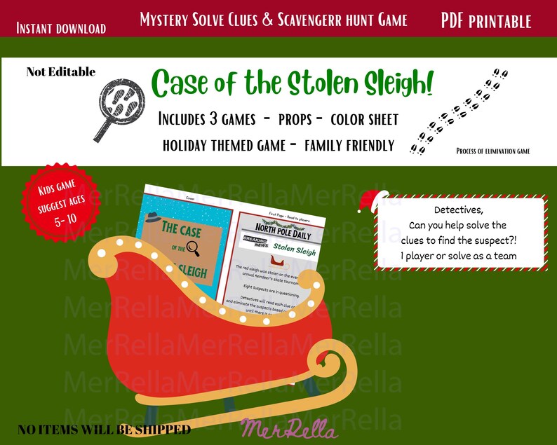 Christmas Detective Mystery Game | Christmas Scavenger Hunt PDF ...