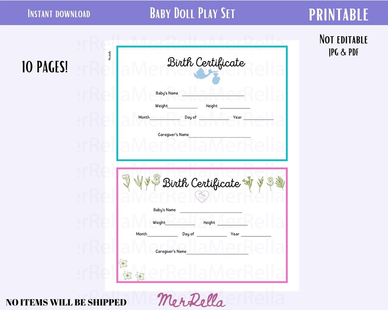 Printable Dramatic Play Baby Doll Nursery Play Doctor - Etsy