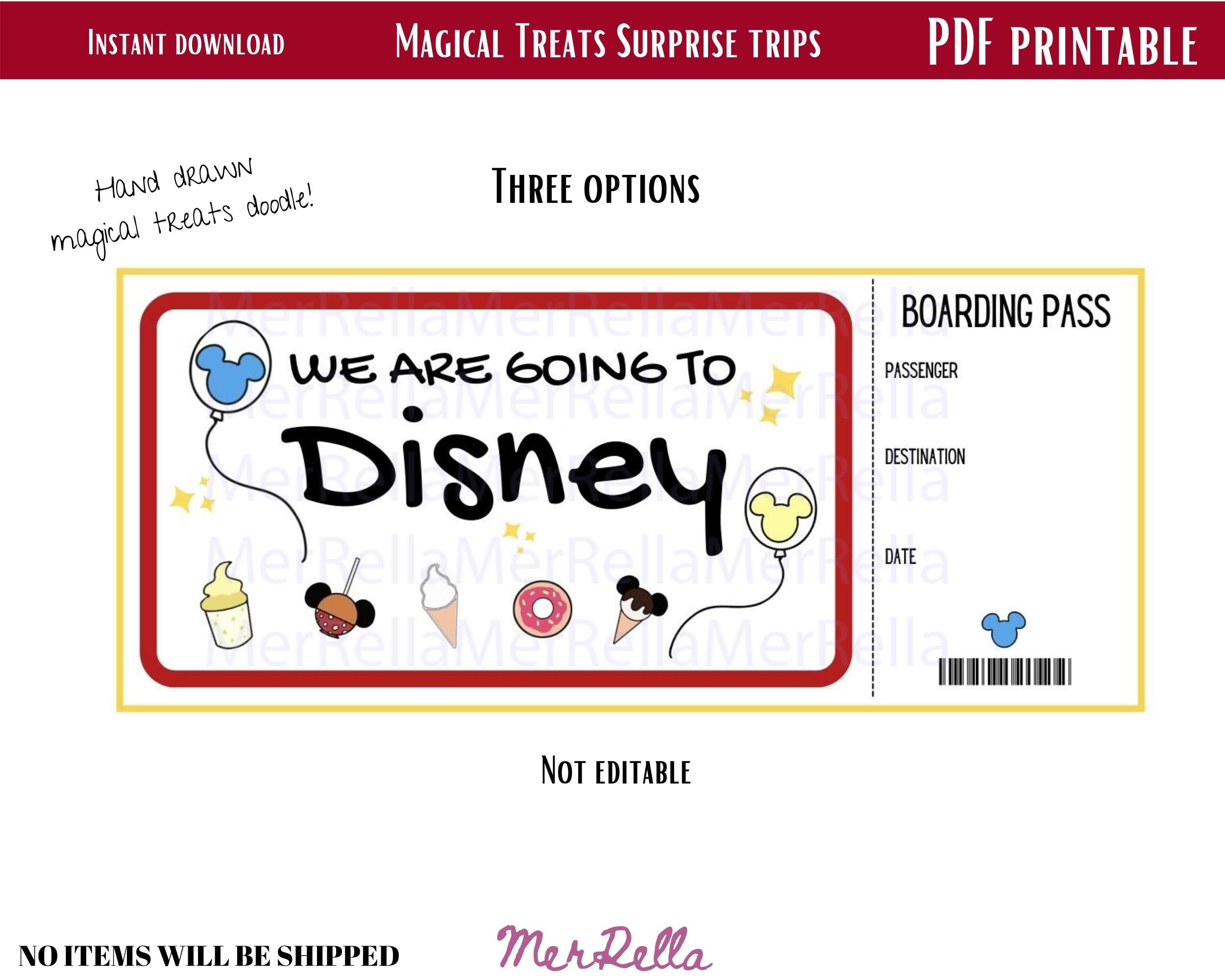 Printable Surprise Disneyland Announcement Vacation, Magical Treat ...