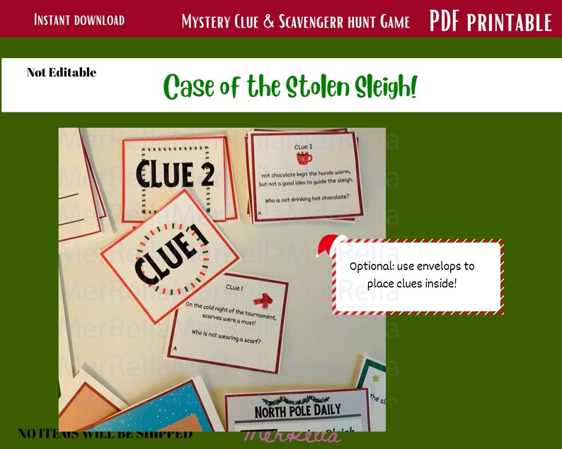 Christmas Detective Mystery Game | Christmas Scavenger Hunt PDF ...