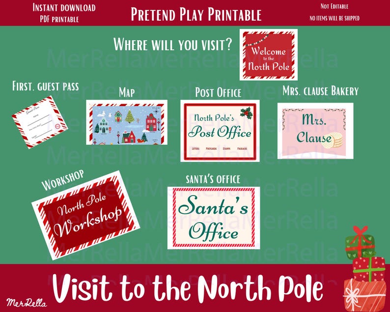 Christmas Dramatic Play Activity Bundle | Mrs Clause Pretend Play ...