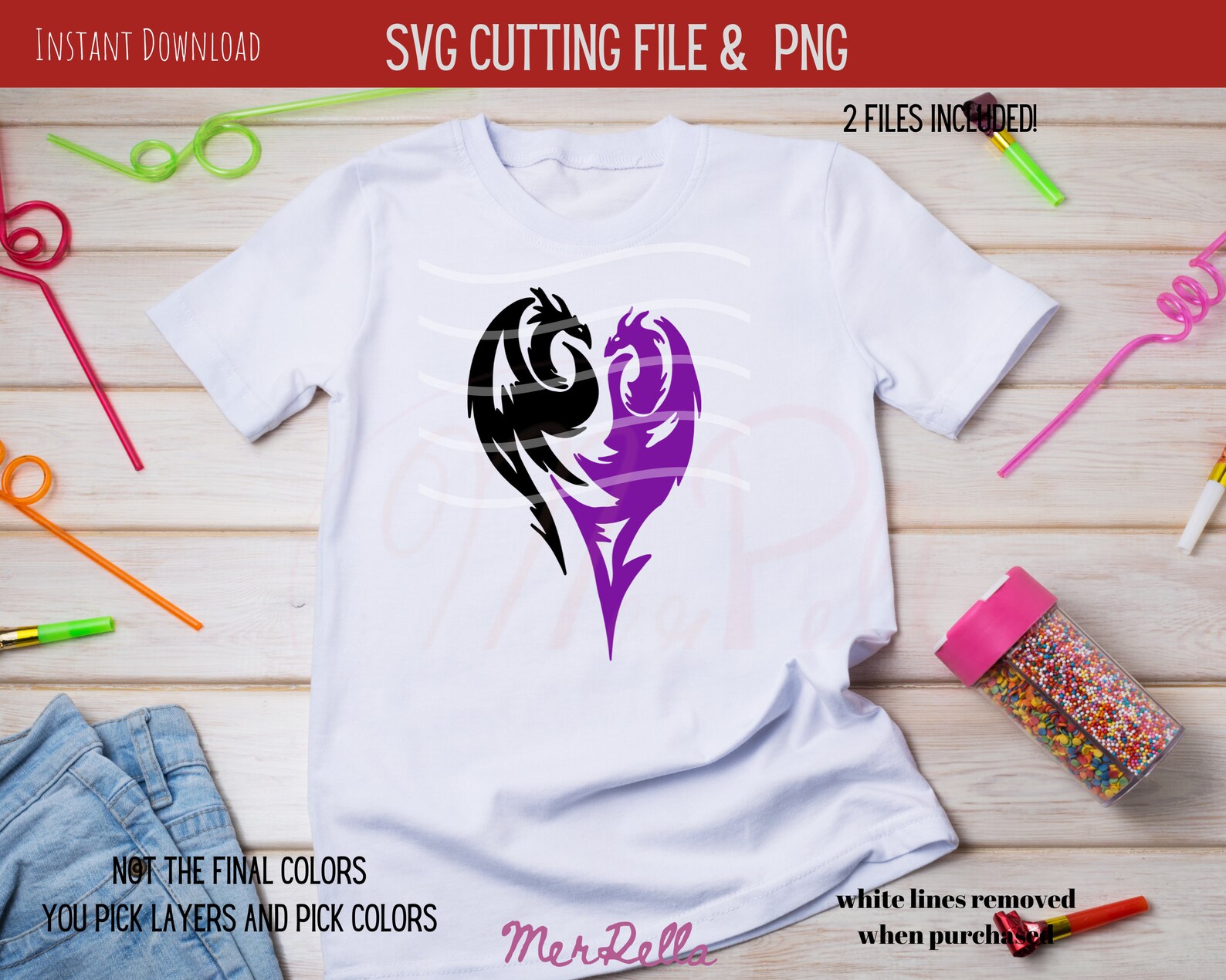 Descendants Mal Dragon Layered SVG PNG, Cricut Silhouette (digital ...