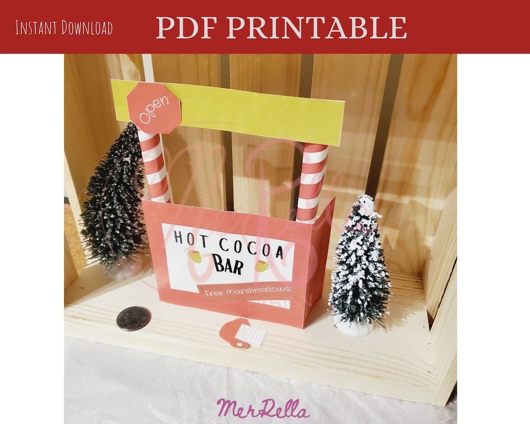 Elf Hot Cocoa Bar Prop Printable, Mini Elf Kit Set, Elf Activity , Doll ...