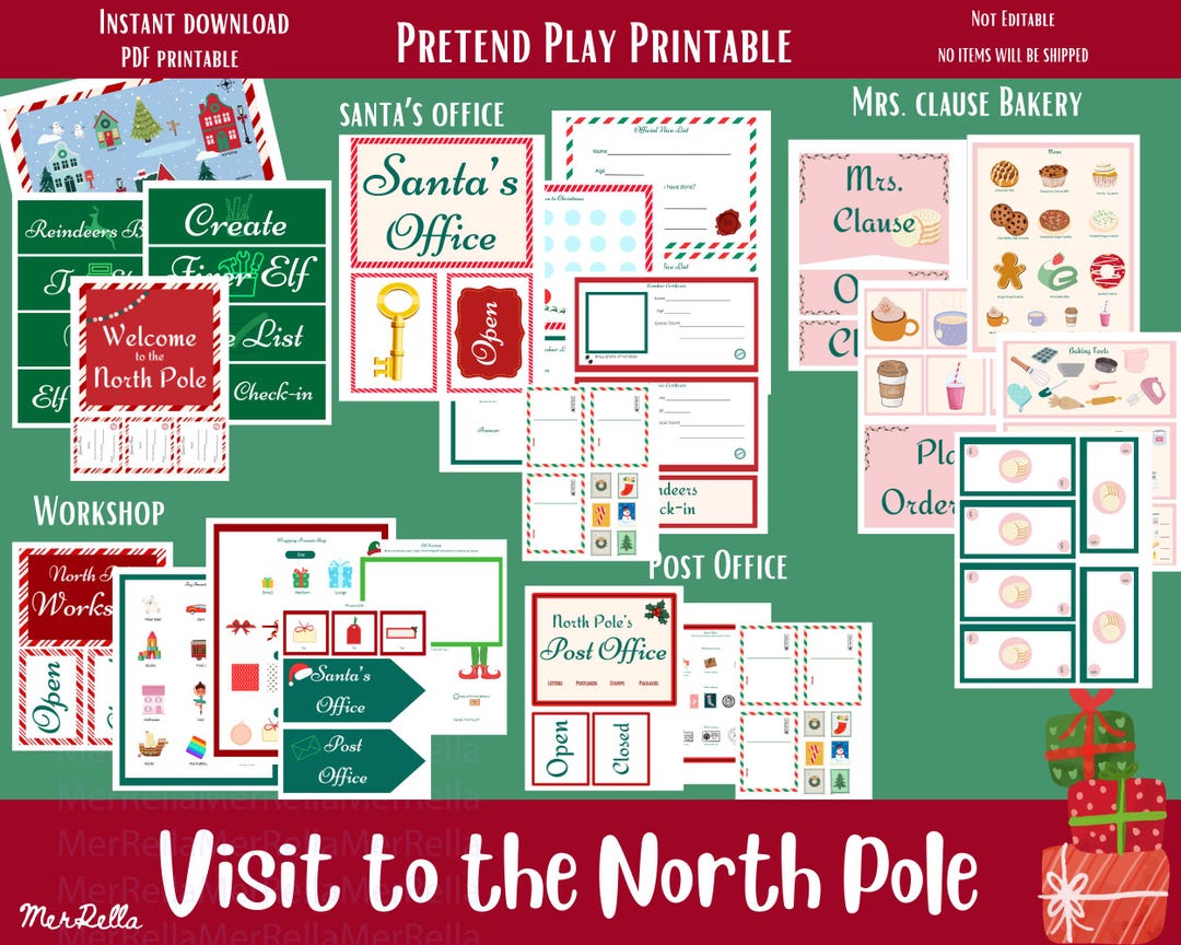 Christmas Dramatic Play Activity Bundle | Mrs Clause Pretend Play ...