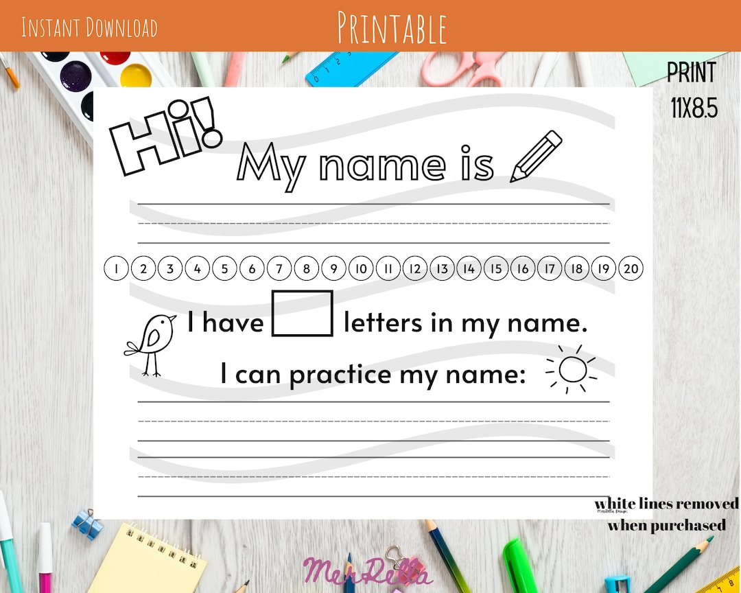 Practice Name Numbers Worksheet Preschool Kindergarten Homeschool ...