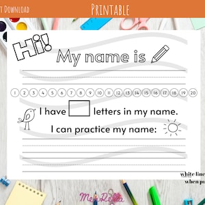 Practice Name Numbers Worksheet Preschool Kindergarten Homeschool ...