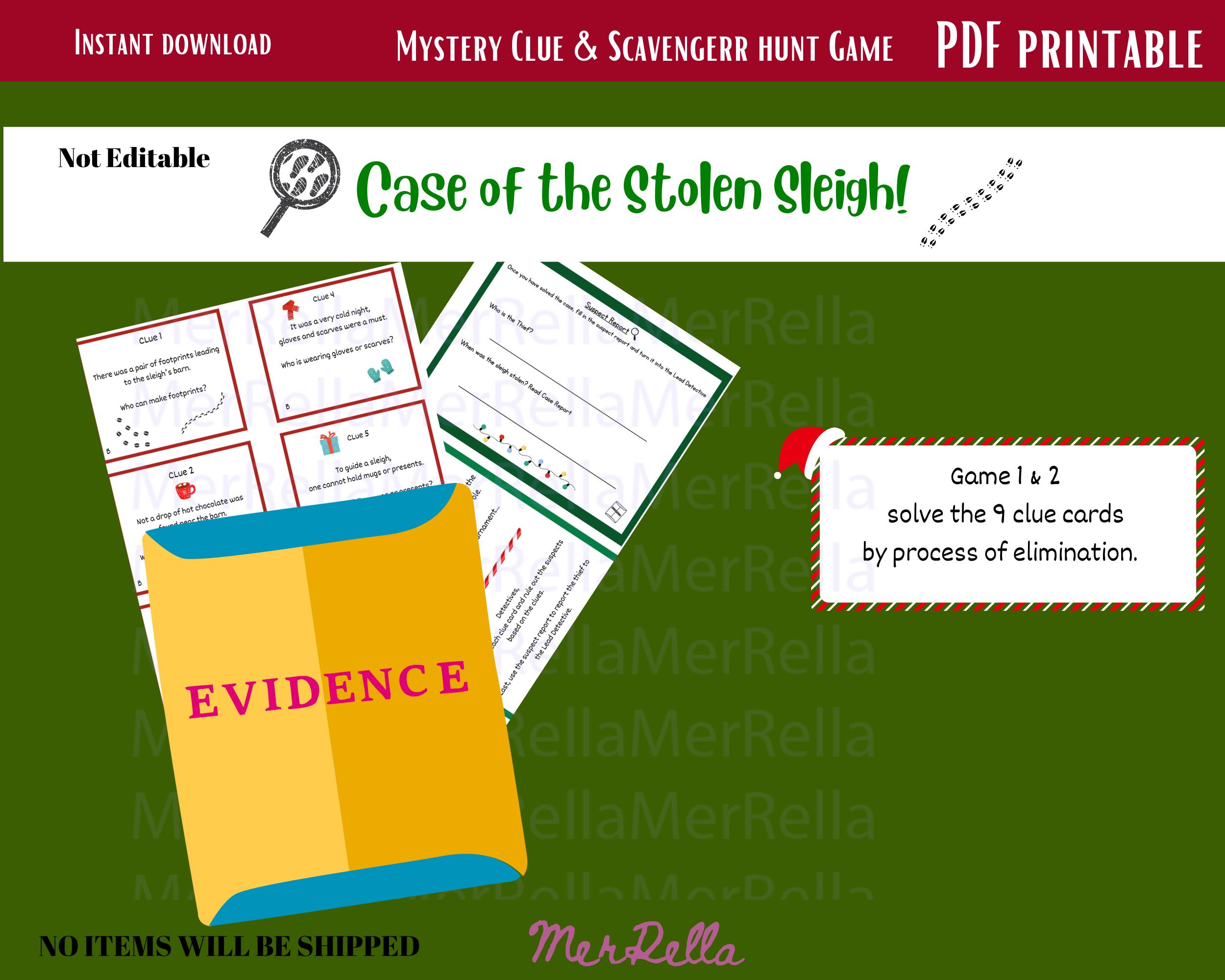 Christmas Detective Mystery Game | Christmas Scavenger Hunt PDF ...