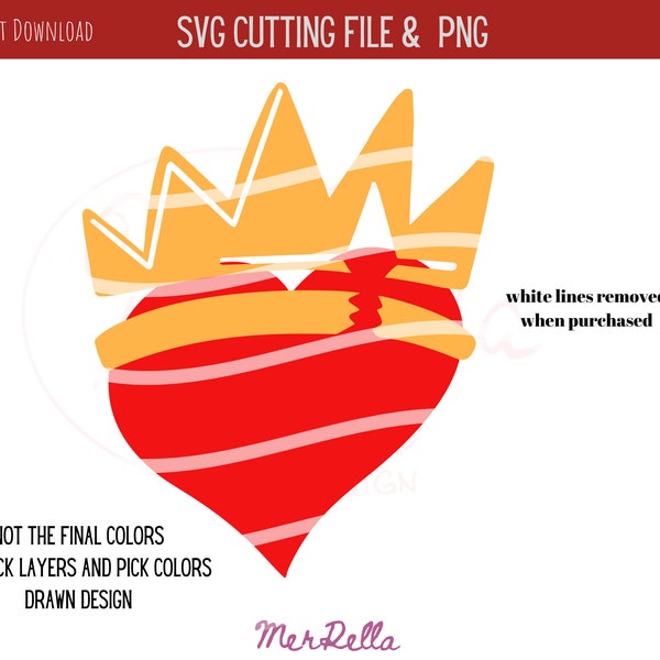 Descendants Heart and Crown Svg - Etsy