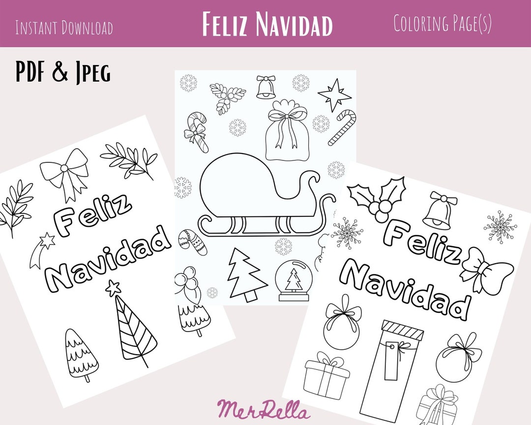 Christmas Kids Activity Printable, Feliz Navidad Coloring Page ...