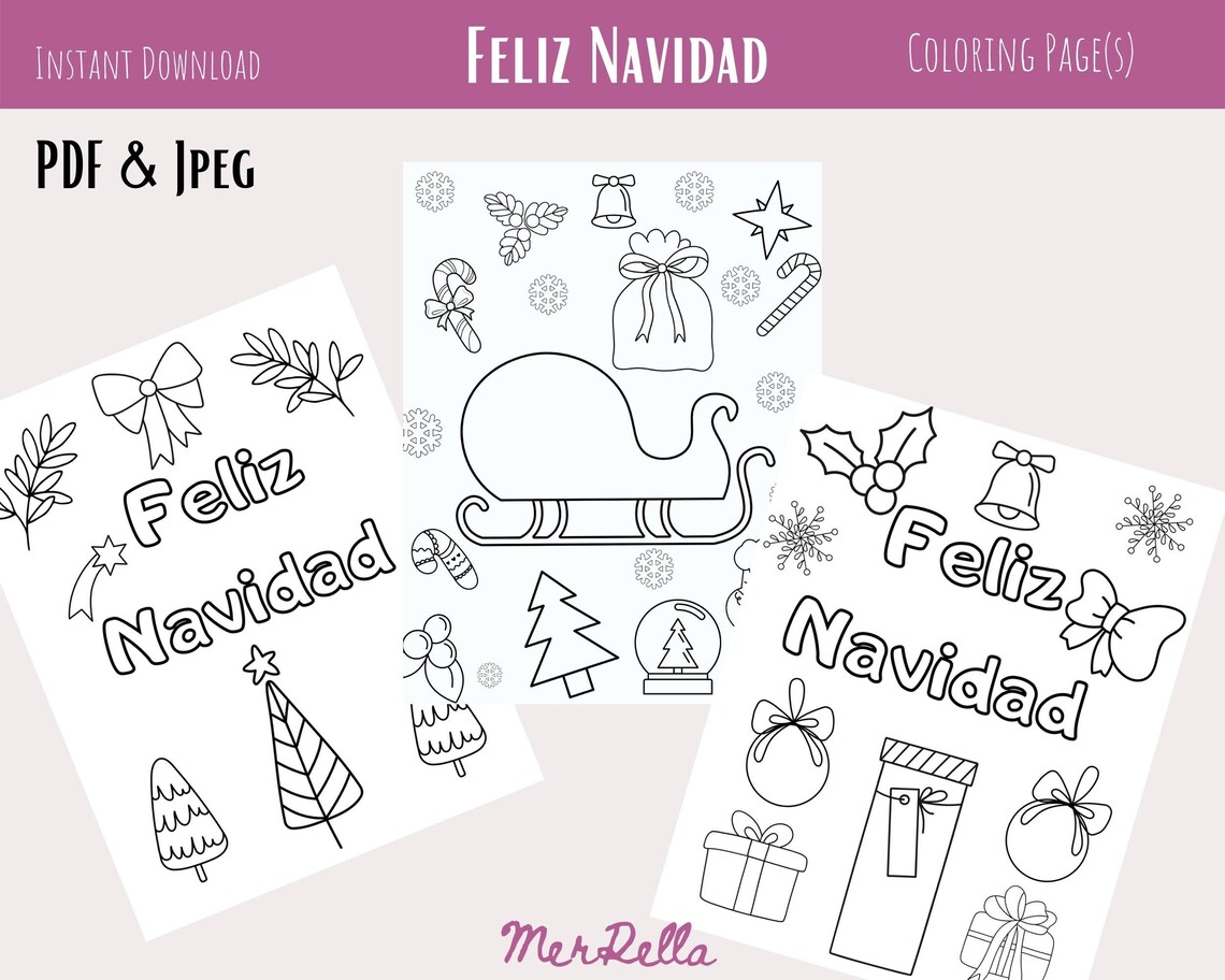 Christmas Kids Activity Printable, Feliz Navidad Coloring Page ...