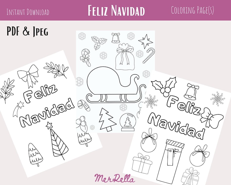 Christmas Kids Activity Printable, Feliz Navidad Coloring Page ...