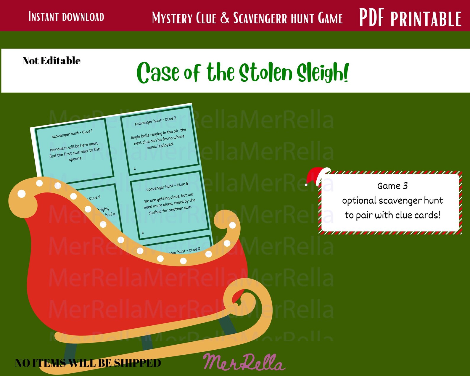Christmas Detective Mystery Game | Christmas Scavenger Hunt PDF ...