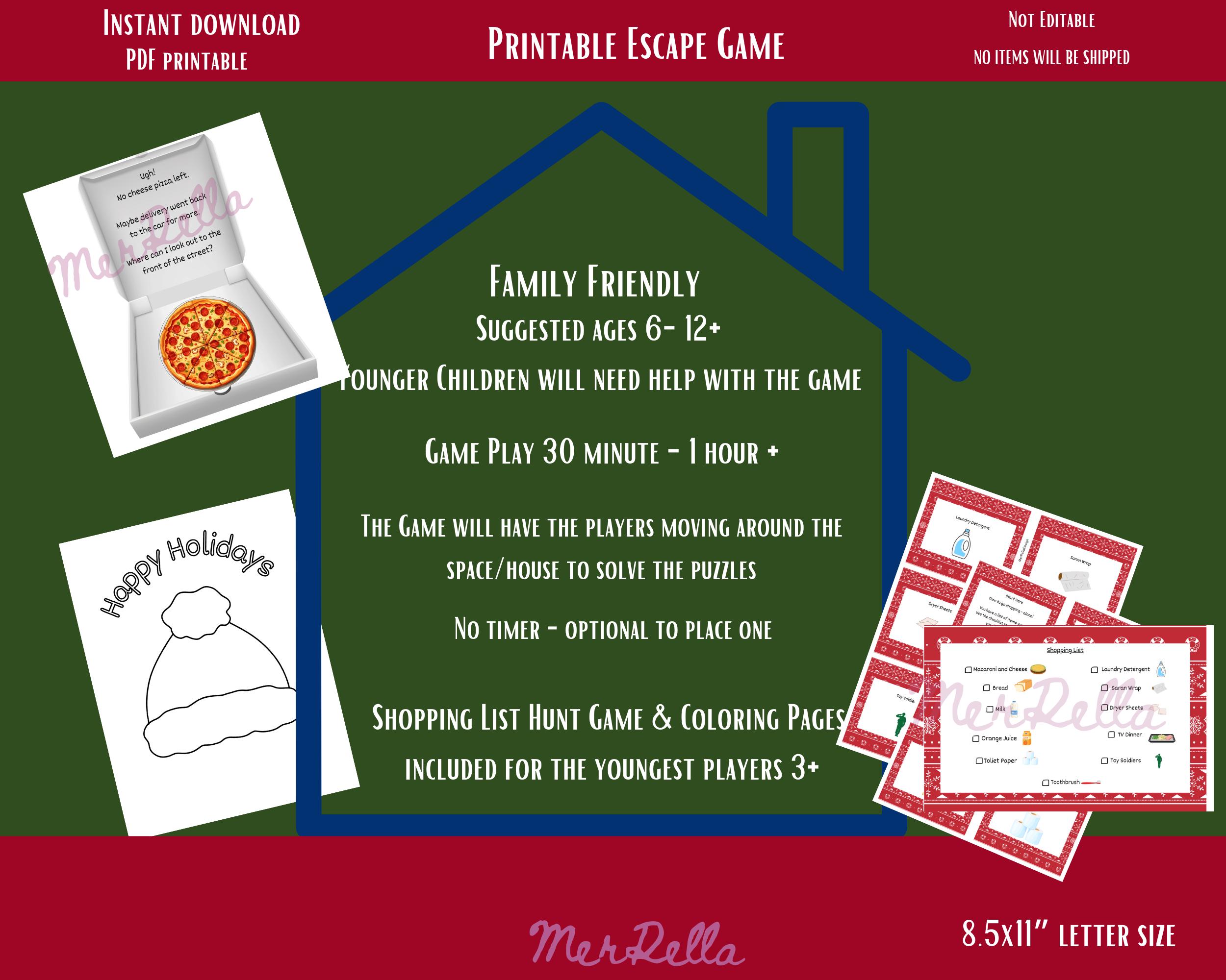Home Alone Escape Game | Printable Holiday Activity (PDF) | Kids Family ...