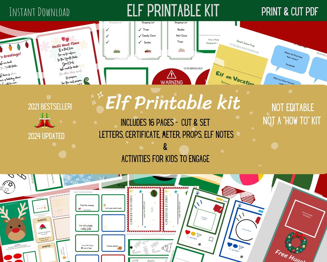 Elf Kit Printable, Letters, Activities, Props (PDF) - Etsy