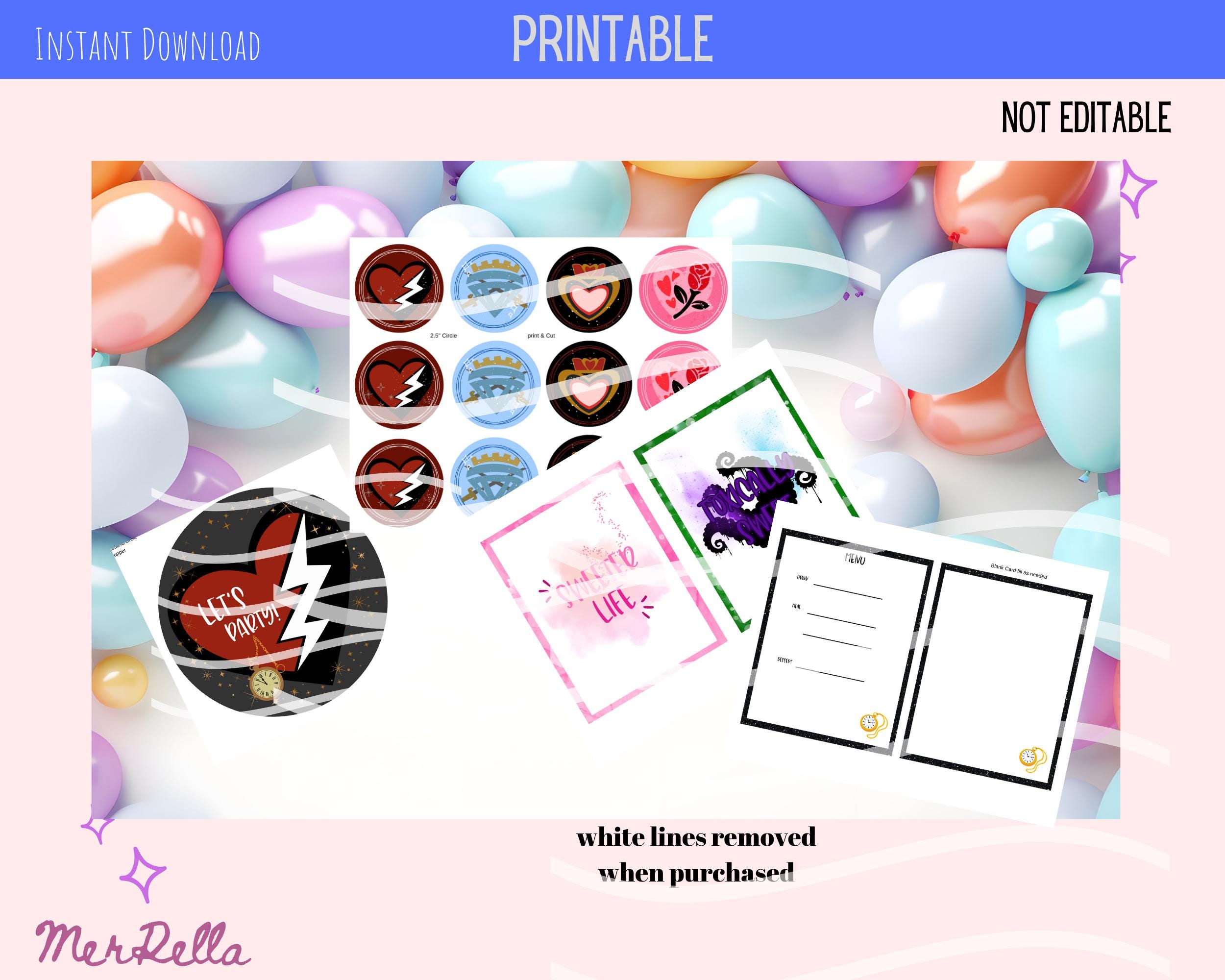 Descendants Party Printables: Cupcake Toppers, Cake Toppers (PDF) - Etsy