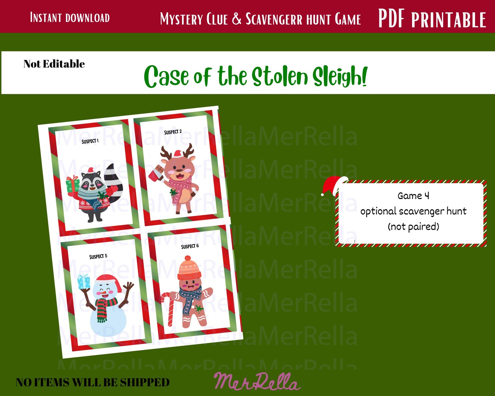 Christmas Detective Mystery Game | Christmas Scavenger Hunt PDF ...