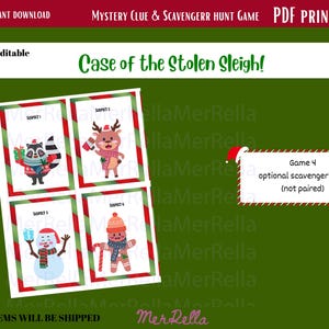 Kids Christmas Mystery Game Printable | Toddler Christmas Scavenger ...