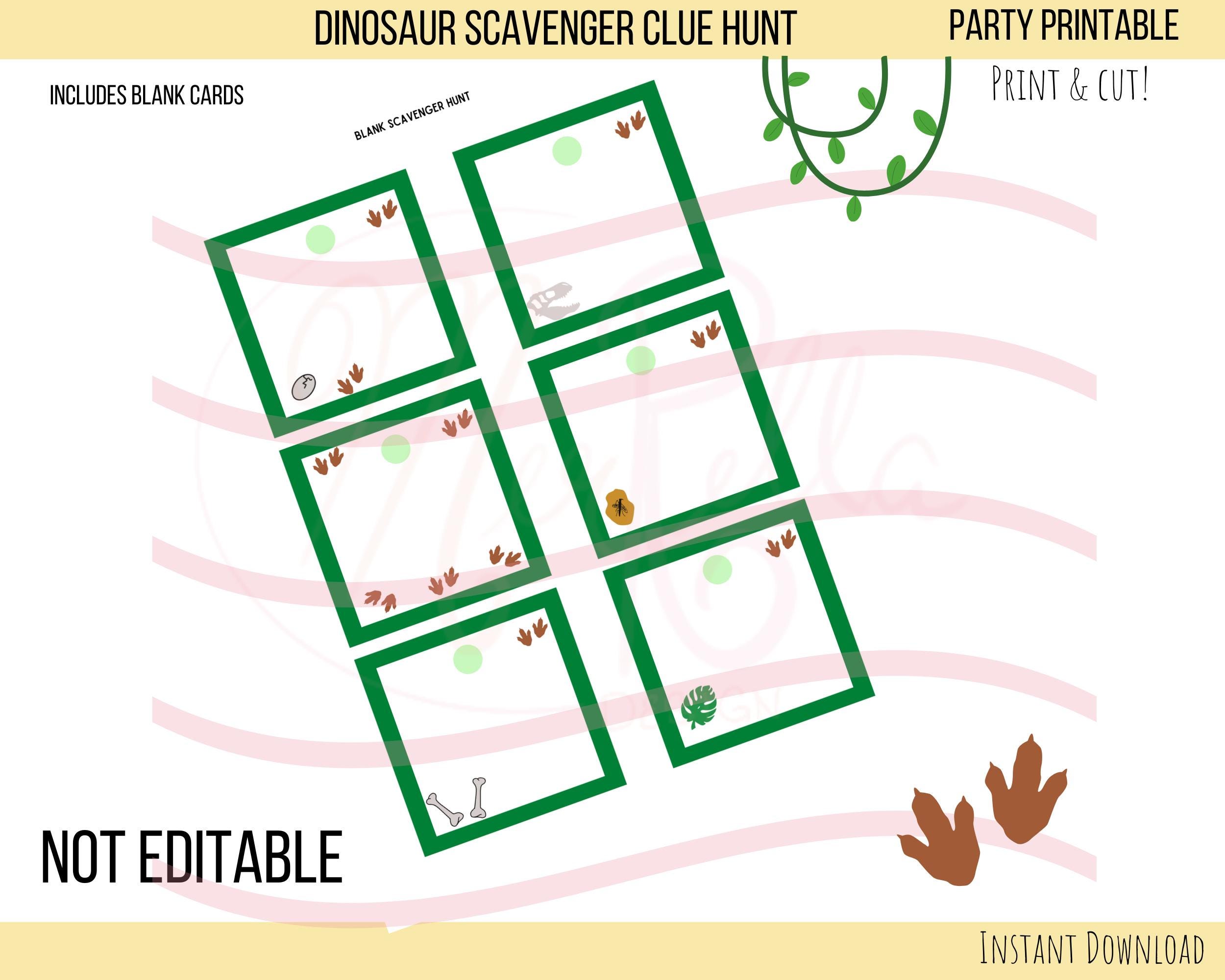 Dinosaur Scavenger Hunt Game Mystery Game Printable Birthday Jurrasic ...