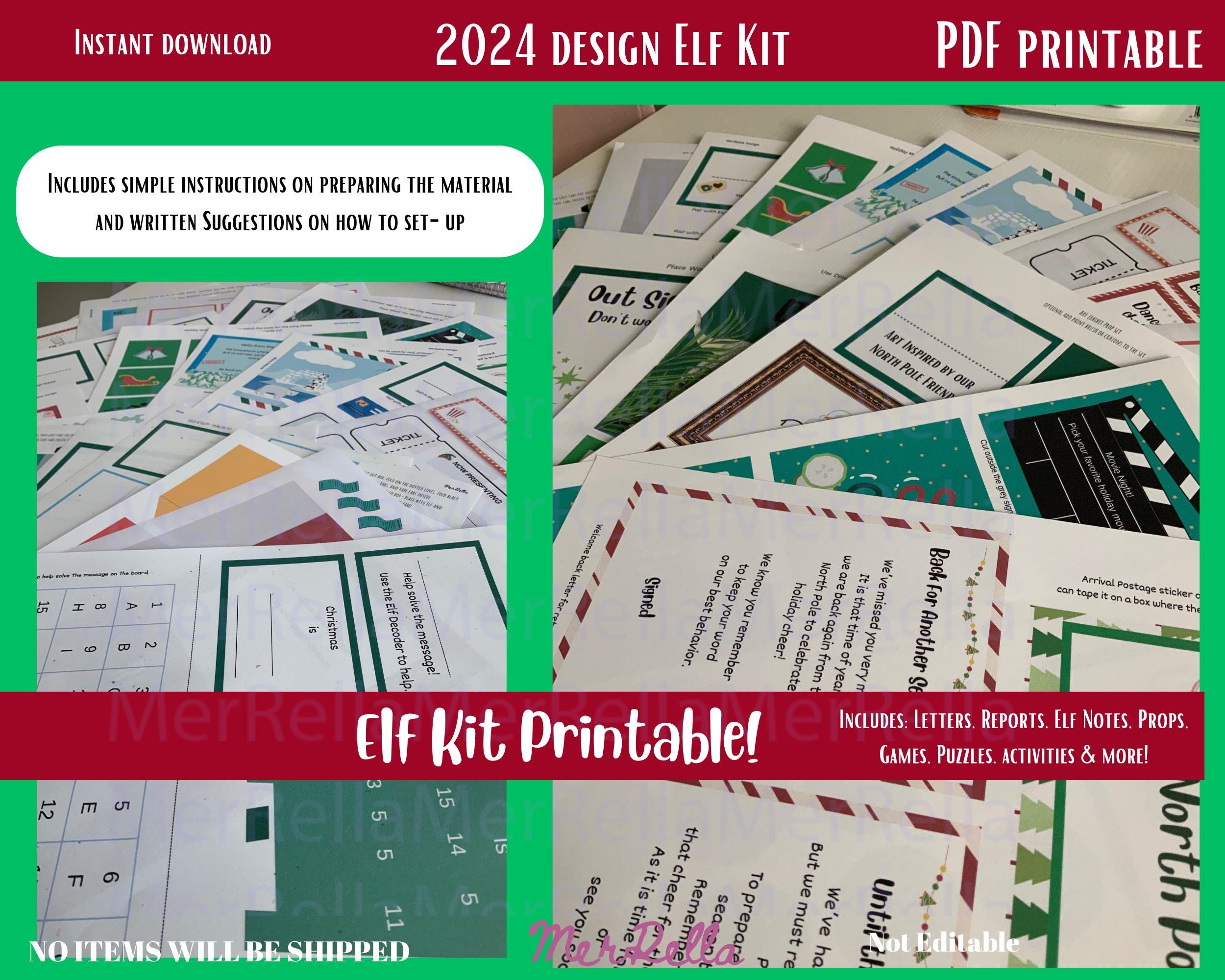 Fun Elf Kit Printable Bundle, 25 Day Christmas Elf Kit, Easy ...
