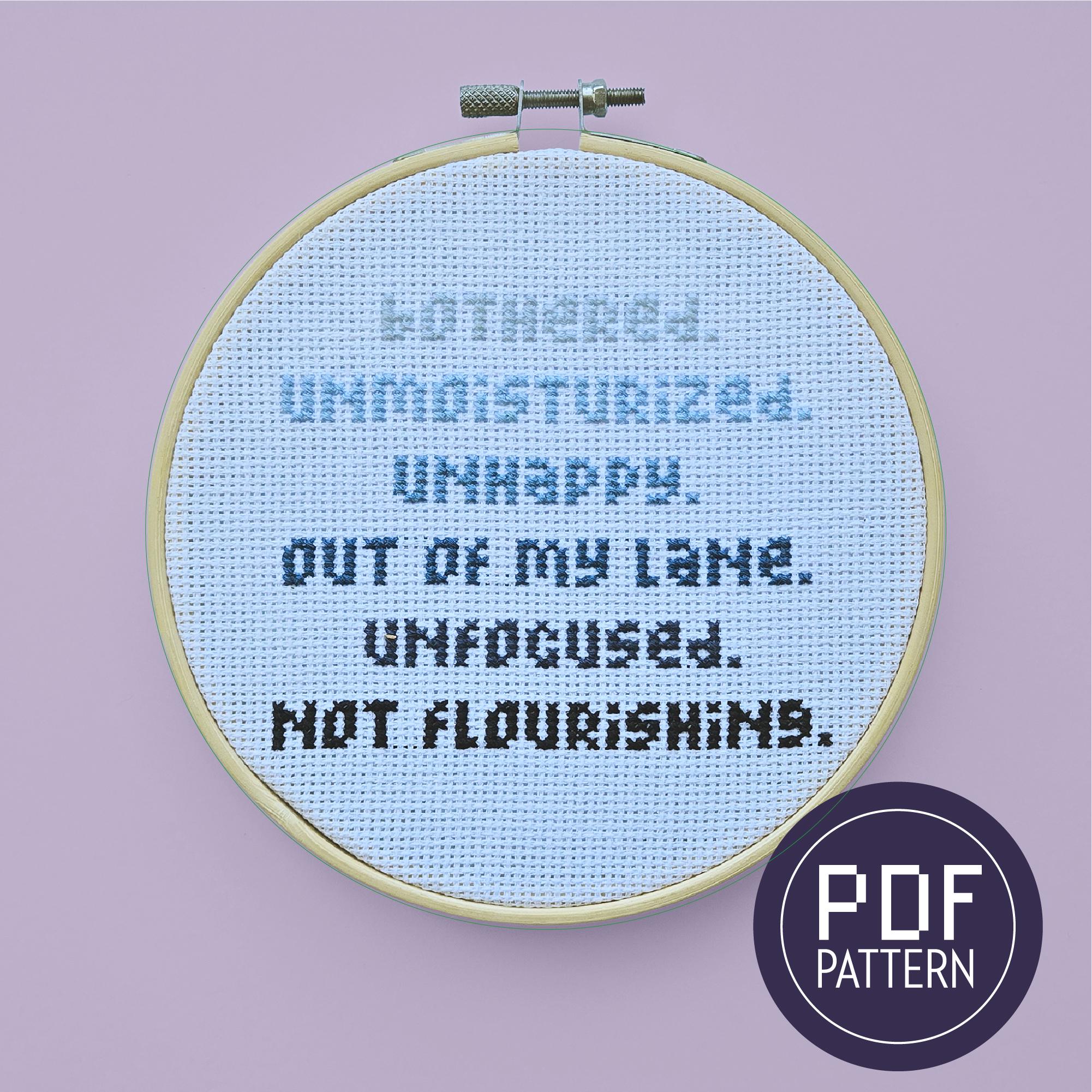 Bothered Meme Cross Stitch Pattern: Reversed Unbothered Meme in ...