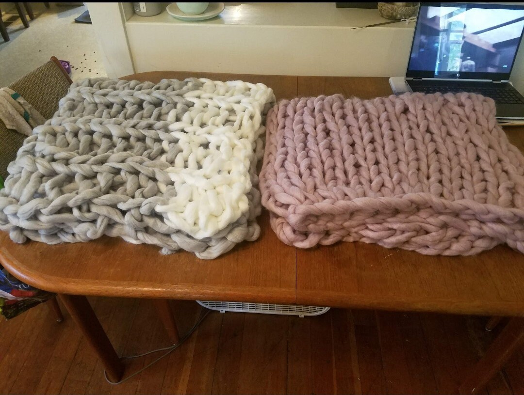 Cozy Hand KNIT Blanket - Etsy