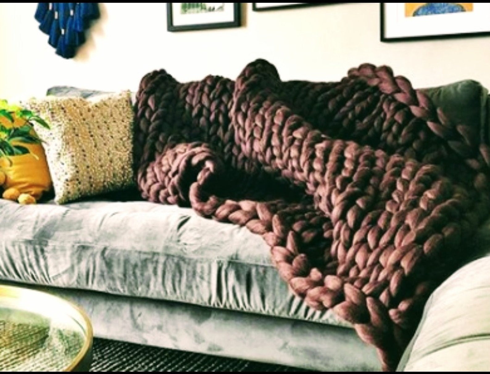 Cozy Hand KNIT Blanket - Etsy