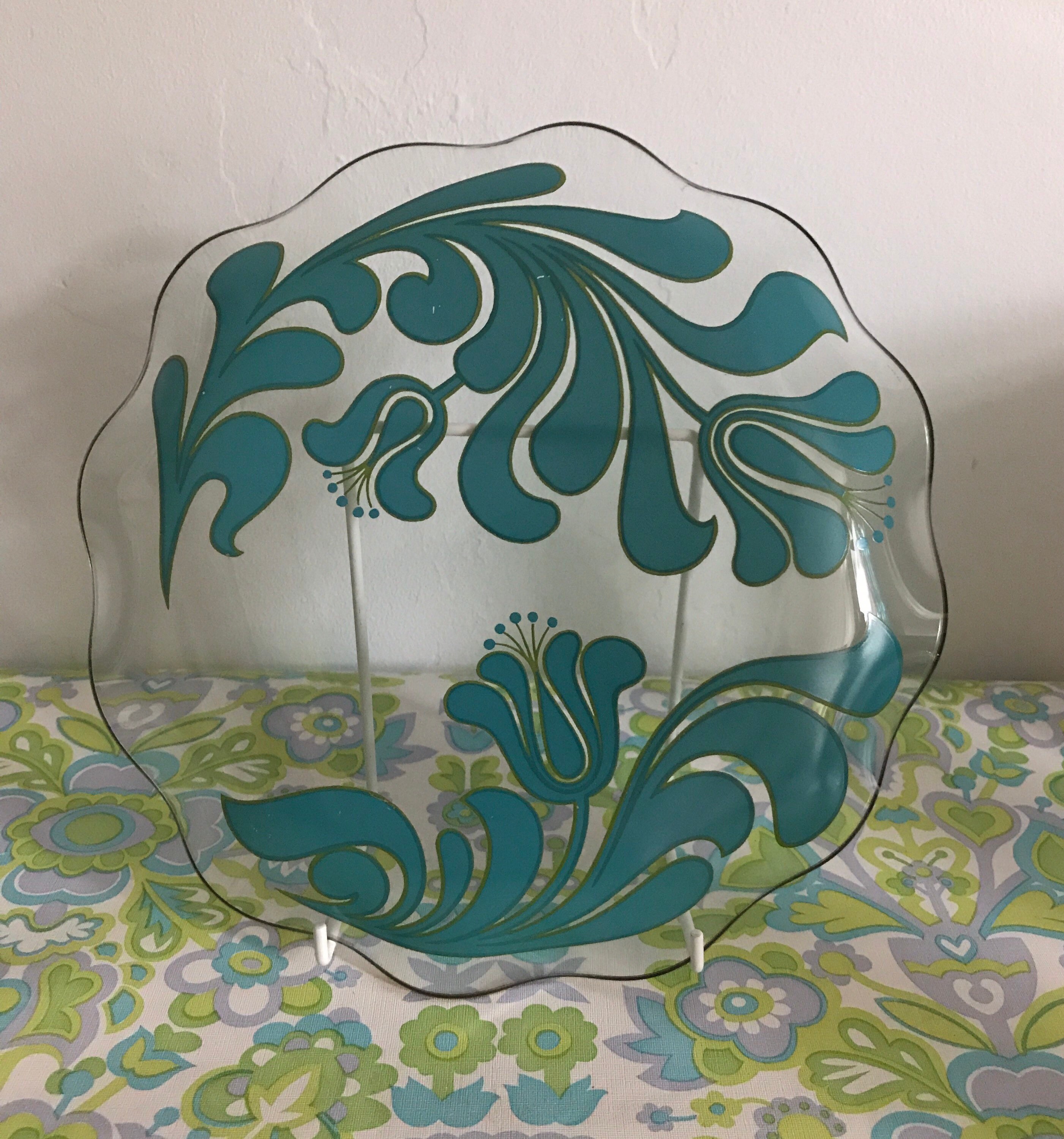 Vintage Modernist CHANCE Canterbury Glass Plate/Dish/Bowl | Etsy