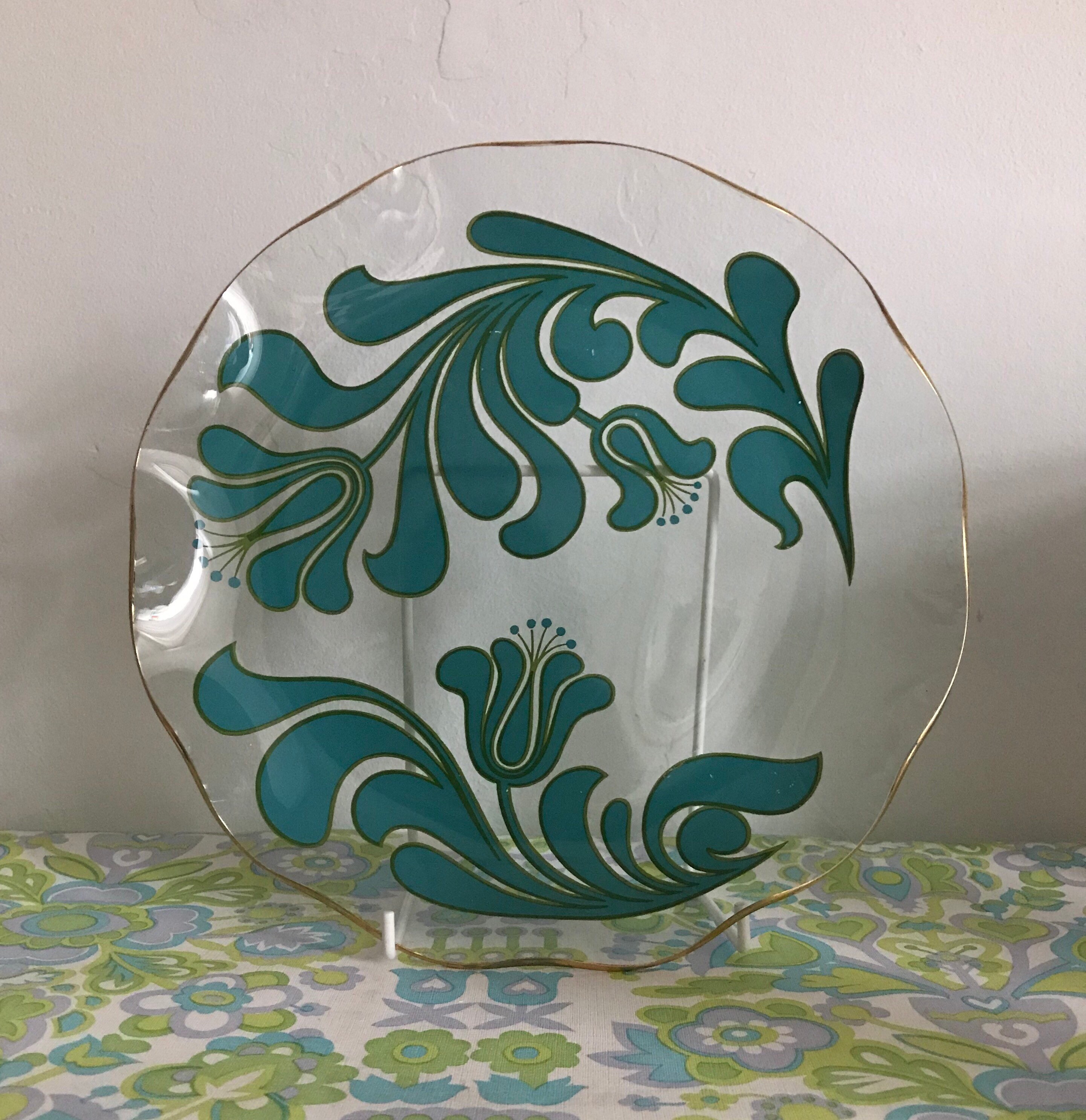 Vintage Modernist CHANCE Canterbury Glass Plate/Dish/Bowl | Etsy