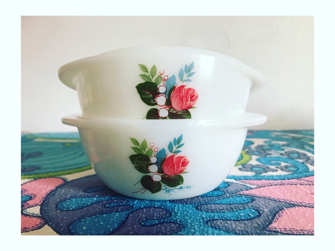 1 X Retro Pyrex Bowls - Cottage Rose - Mini Pixie Casserole - Etsy UK