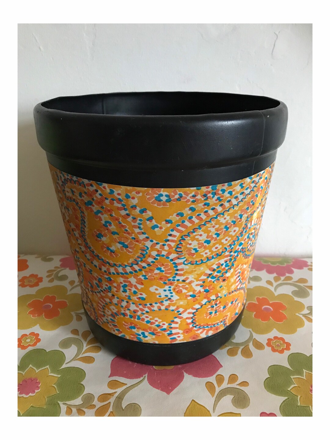 Psychedelic Paisley Plysu Plastic Waste Paper Bin Circa 1970 - Etsy