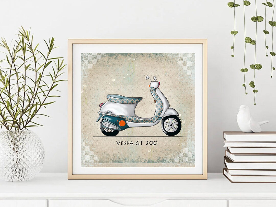 RETRO VESPA GT 200, Vintage Scooter Poster, Vintage Moped - Etsy