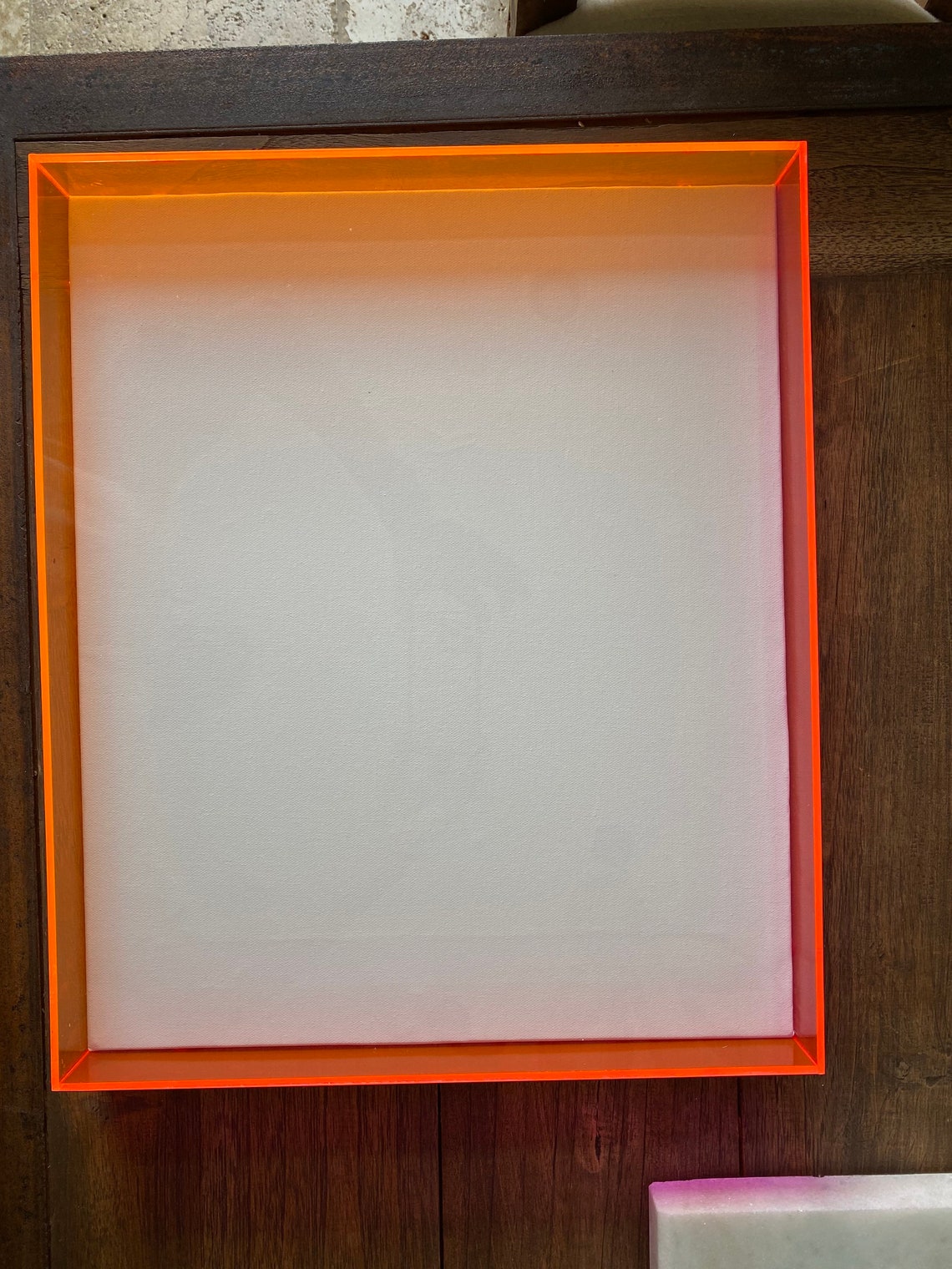 Frame Neon Acrylic Pink & Orange Shadow Frame With a White - Etsy