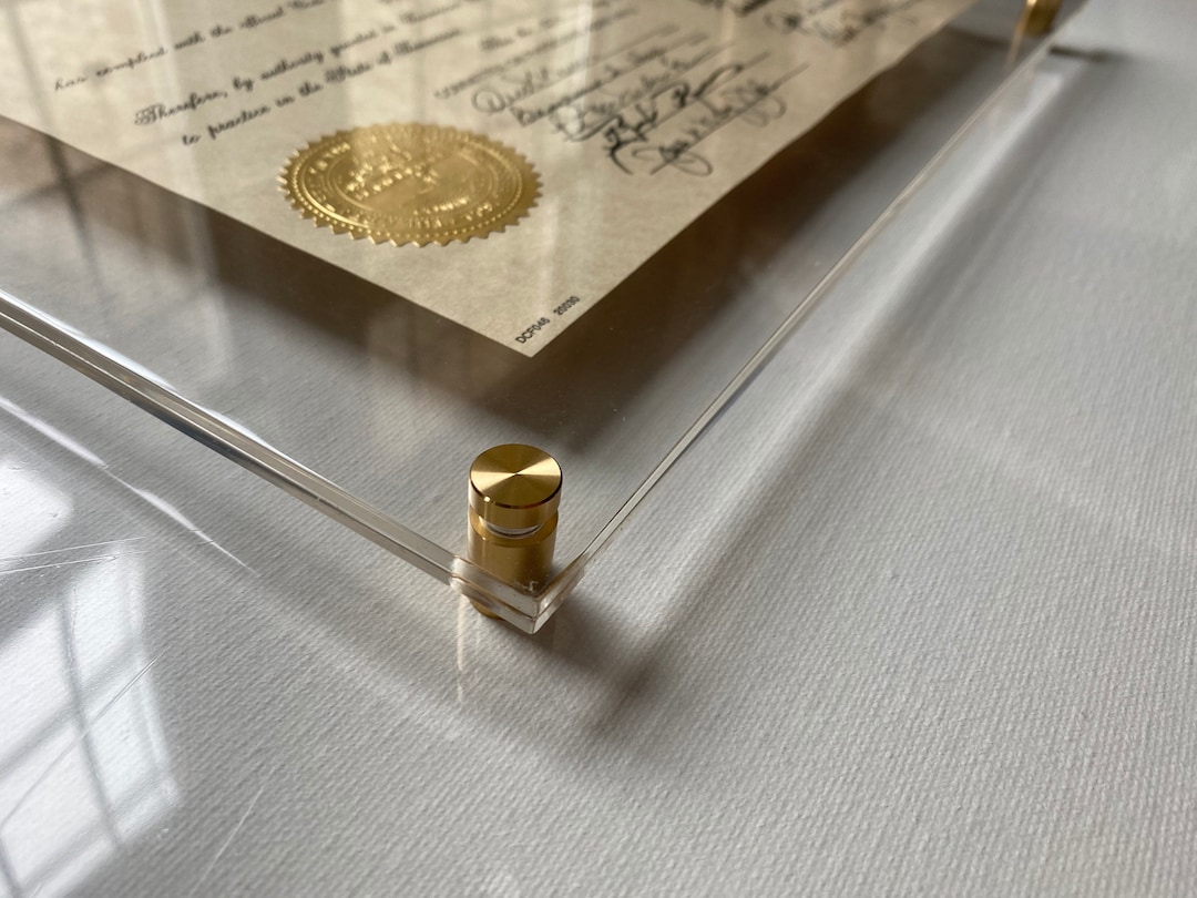 Acrylic Clear Floating Frame, Art, Photo, Modern, Diploma, Degree ...