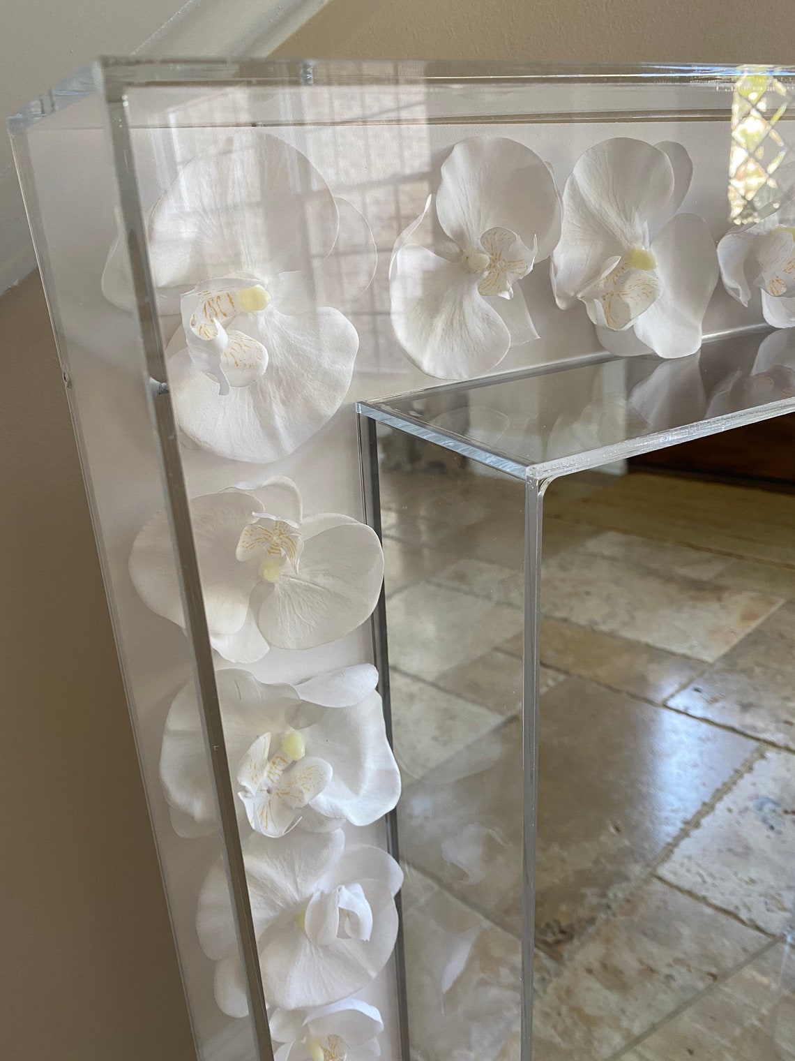 Acrylic Mirror Frame 35x45x6 With 6 Channels for Flowers | Etsy