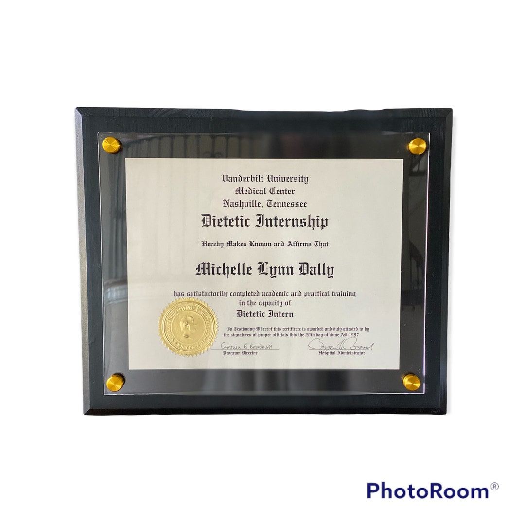 Acrylic and Wood Frame CUSTOM Sizes Diploma Certificate - Etsy