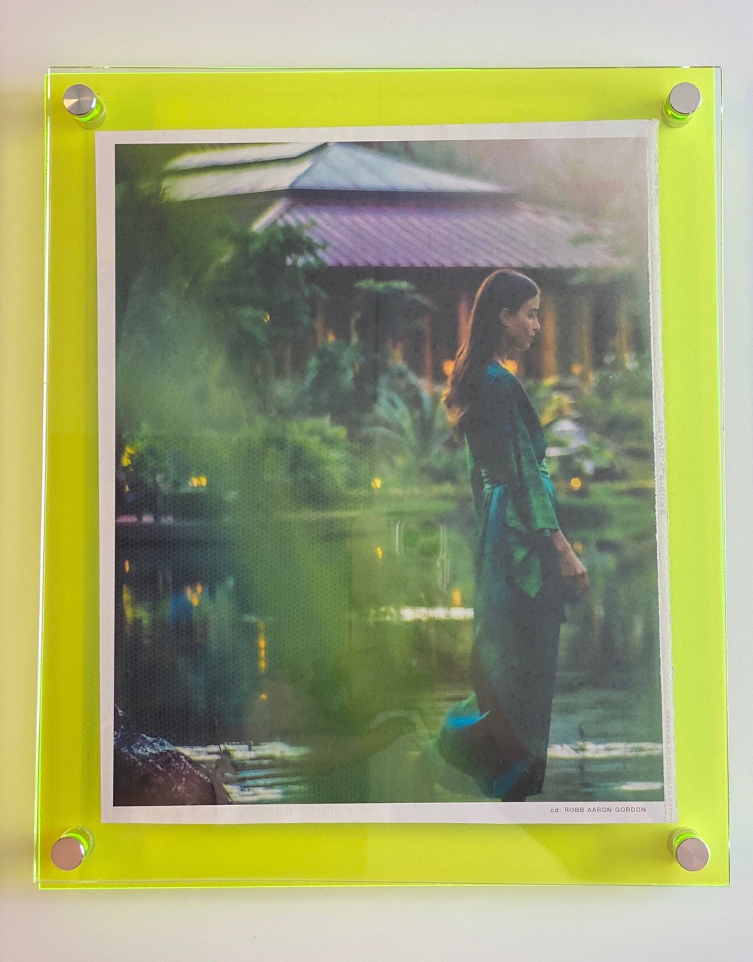 Acrylic Neon Colored Floating Frame Photo Art Pink Blue Neon Glitter ...