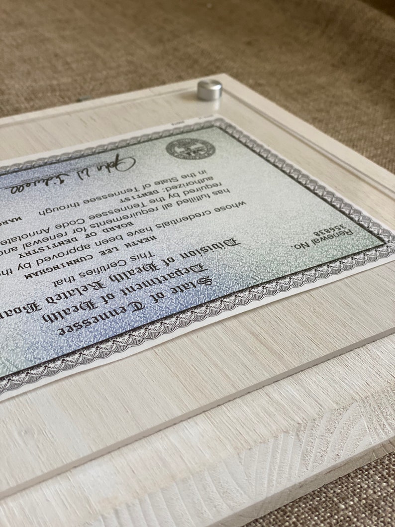 Acrylic and Wood Frame CUSTOM Sizes Diploma Certificate - Etsy