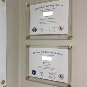 Custom Acrylic Diploma Graduation Frame All Sizes College Gift Modern ...
