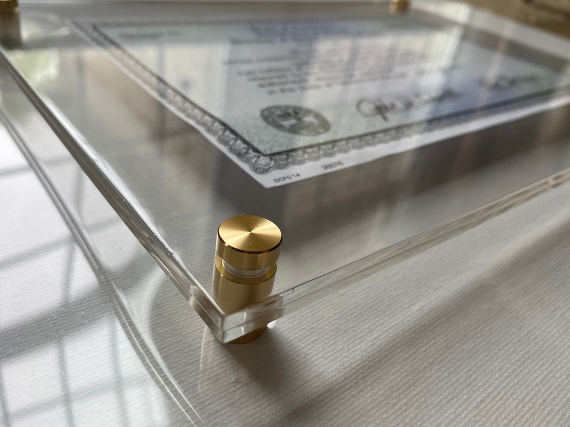 Acrylic Frame Flat Diploma Document Floating Wall Mounted. - Etsy