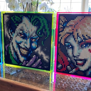 Acrylic Frame NEON Colors Shadow Box CUSTOM Sizes Pink, Blue, Orange ...