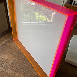 Frame Neon Acrylic Pink & Orange Shadow Frame With a White Canvas ...