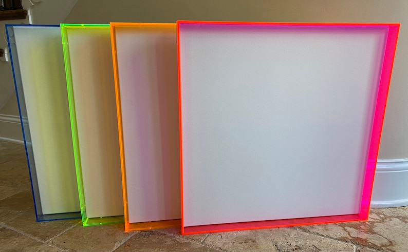 Acrylic Frame NEON Colors Shadow Box CUSTOM Sizes Pink - Etsy