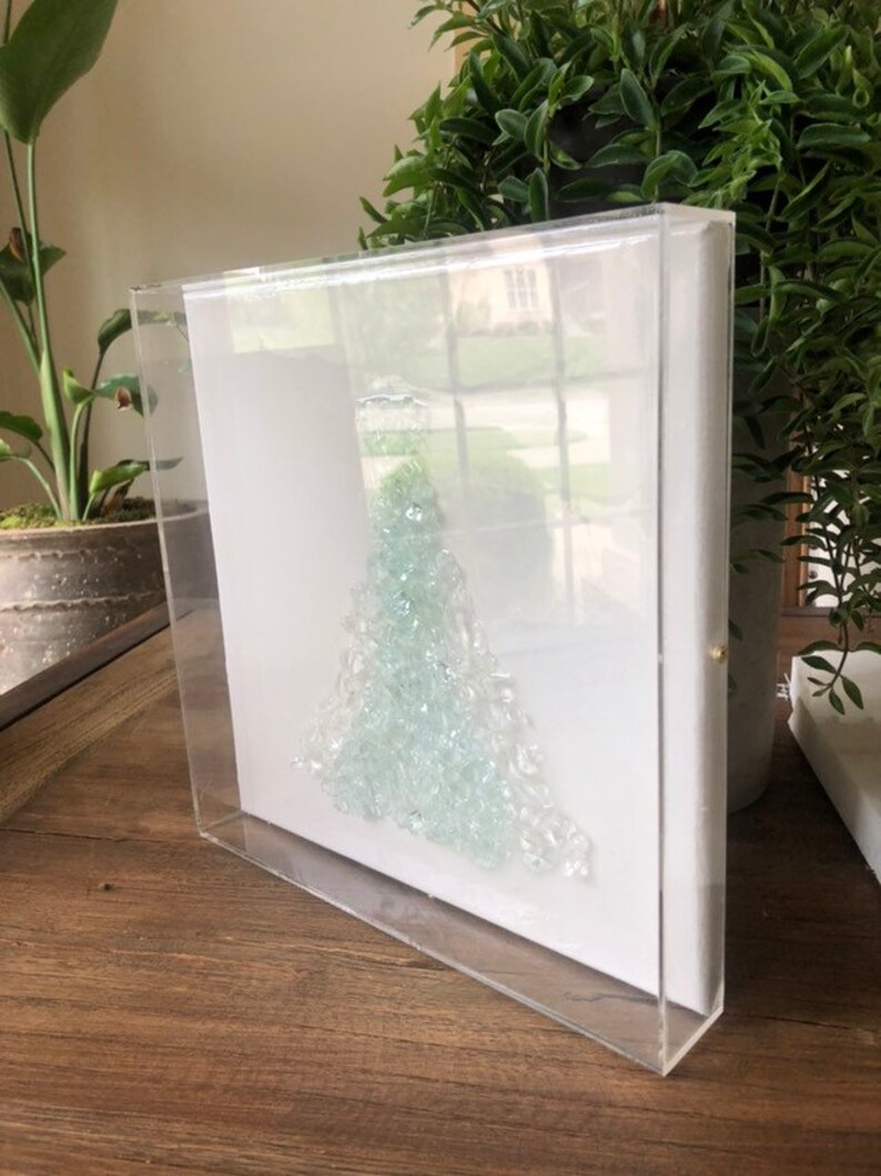 Custom Lucite Acrylic Frame White Canvas Shadow Box 37x37x2 Etsy