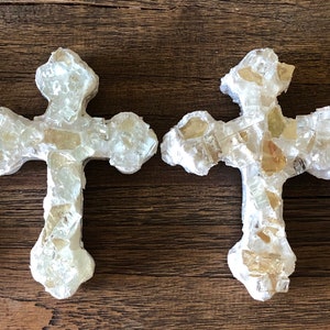 Glass Cross Handcrafted Wedding Gift Beaurevement Baptism Wood Resin - Etsy