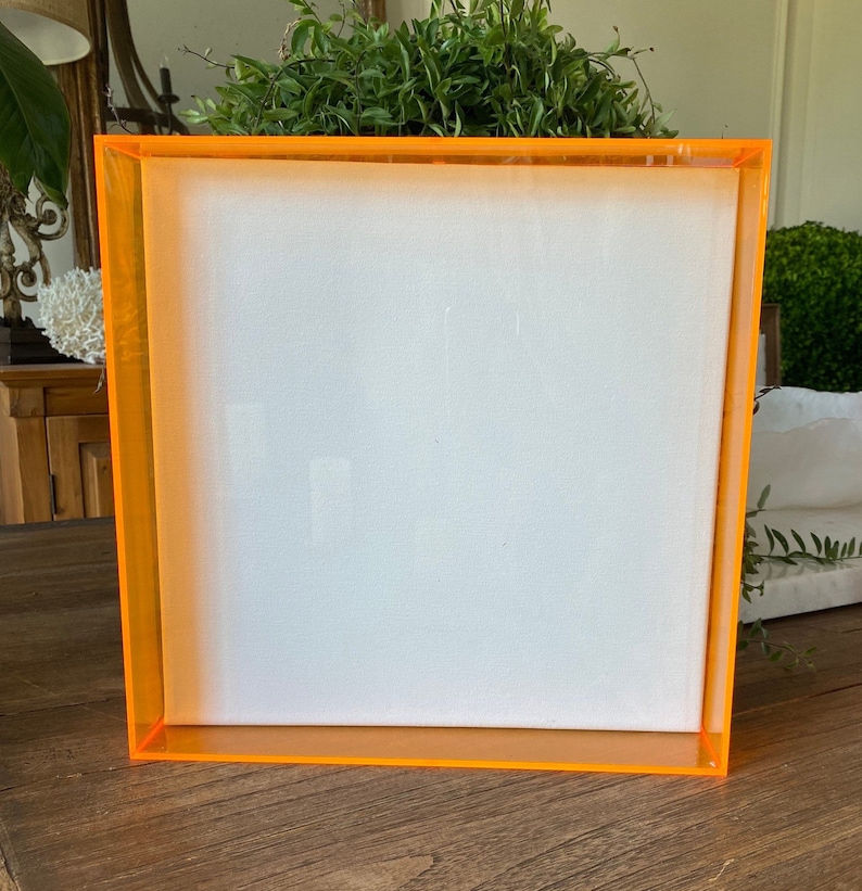 Acrylic Neon Shadow Box Frame, Custom Sizes, Canvas Pink Blue Green ...