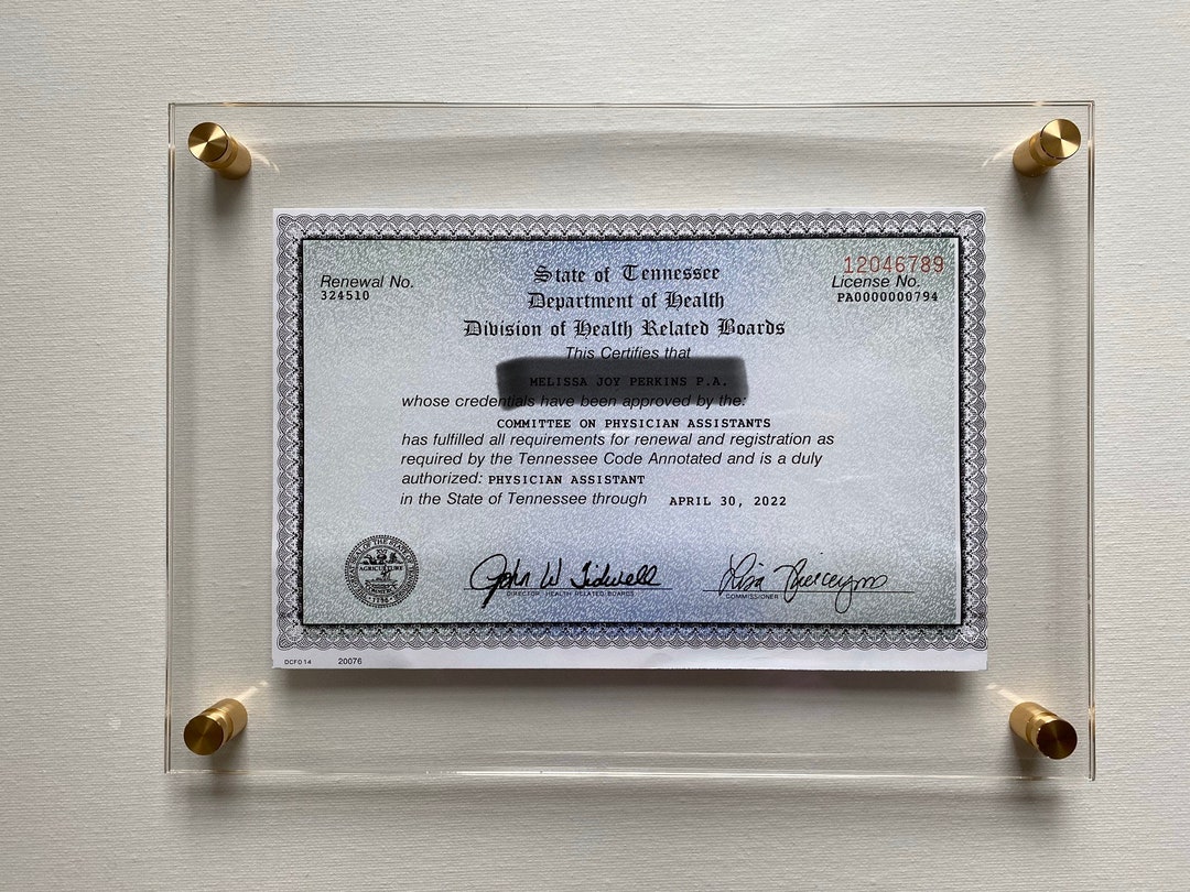 Acrylic Floating Frame: Diploma, Photo, or Degree - Wall Mounted - Etsy