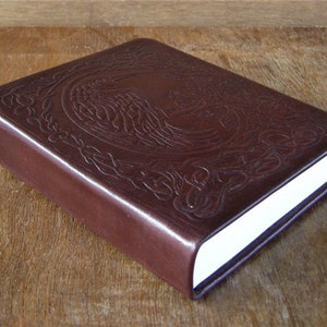 Pocket Size Pagan Wicca Raven Handmade Leather Book of Shadows Journal ...