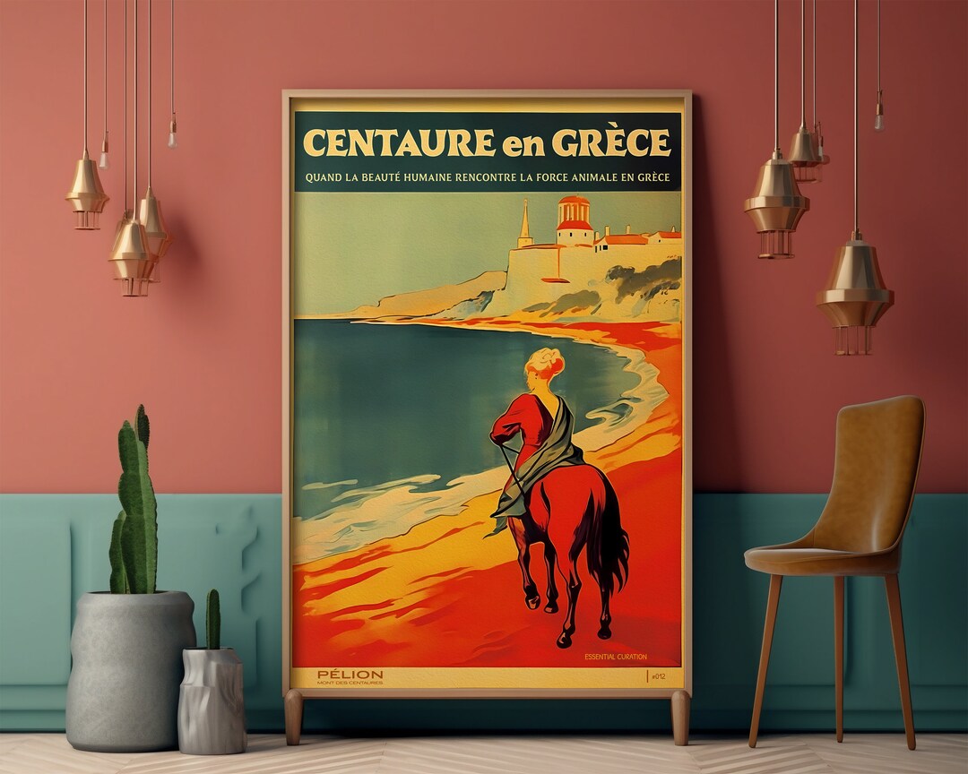 Centaurs Greece, Vintage Poster, Art Bar Decor, Advertisement Print ...