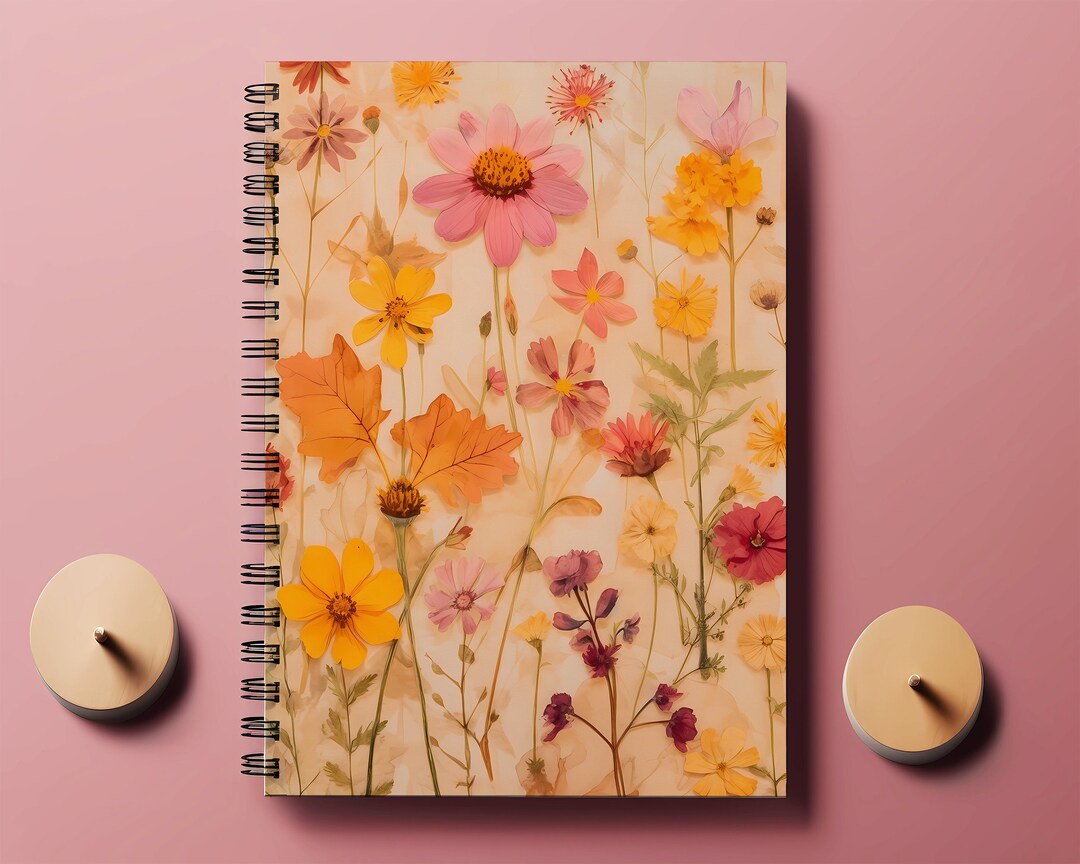 Boho Floral Illustration Notebook A6 Handmade Journal Diary Essential ...